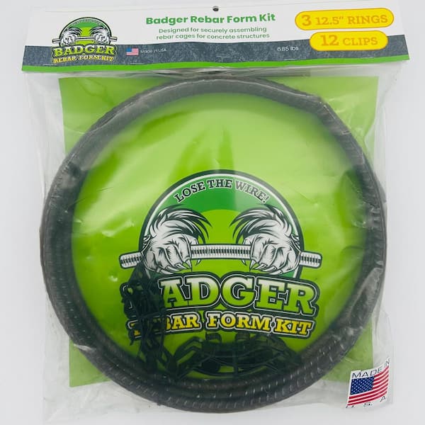 BADGER REBAR PRODUCTS 12.5 in. Single Ring Rebar Form Kit-Includes 3 ...