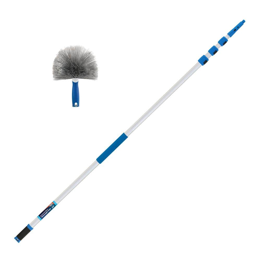 Unger 24 ft. Aluminum Telescoping Pole with Connect and Clean Locking ...