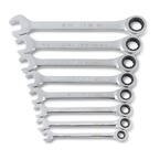 GEARWRENCH SAE 90-Tooth Combination Ratcheting Wrench Tool Set with Tray (8-Piece) 86695 - The ...