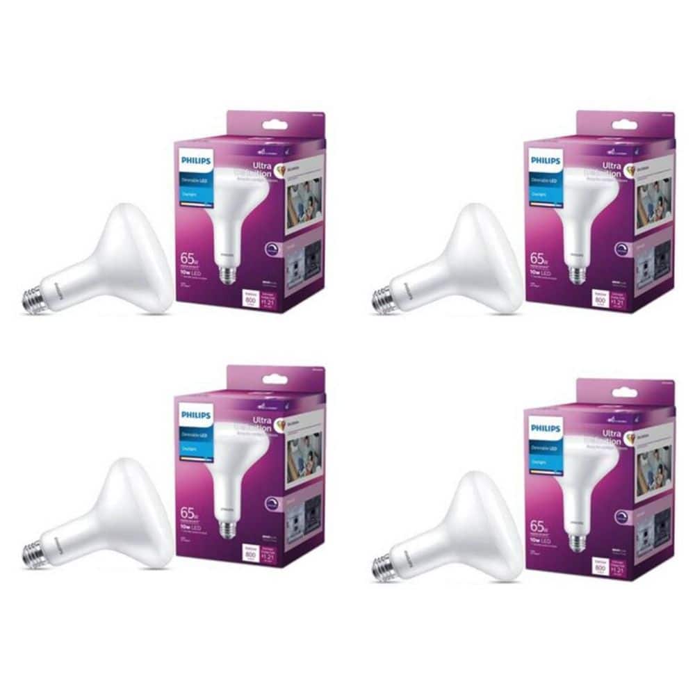 Philips 65-Watt Equivalent BR40 Dimmable E26 LED Light Bulb Soft White ...