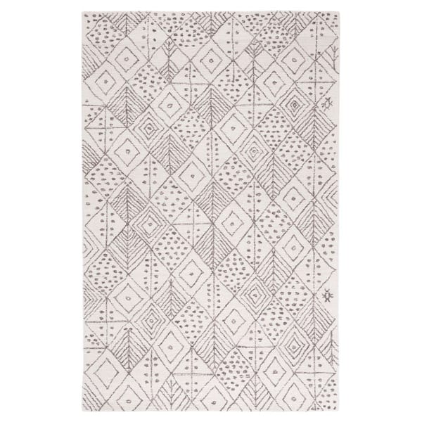 SAFAVIEH Casablanca 8 ft. x 10 ft. Ivory/Brown Abstract Geometric Area ...