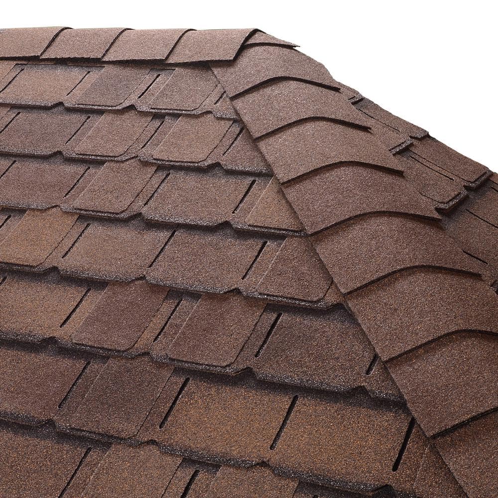 GAF Timbertex Barkwood Double-Layer Hip and Ridge Cap Roofing Shingles ...