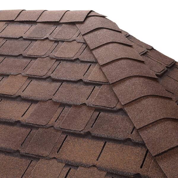 GAF Timbertex Barkwood Double-Layer Hip and Ridge Cap Roofing Shingles ...