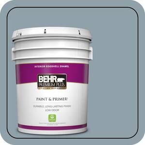 BEHR PREMIUM PLUS 8 oz. #N480-4A Dusty Denim Satin Enamel Interior ...