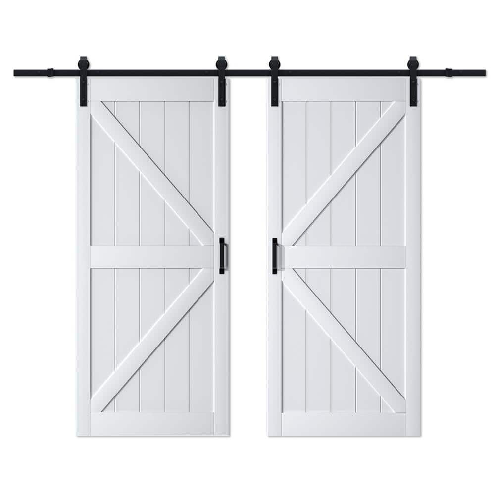 ARK DESIGN 72 in. x 84 in.（Two 36 in. Slabs）White Primed K-Shape MDF ...