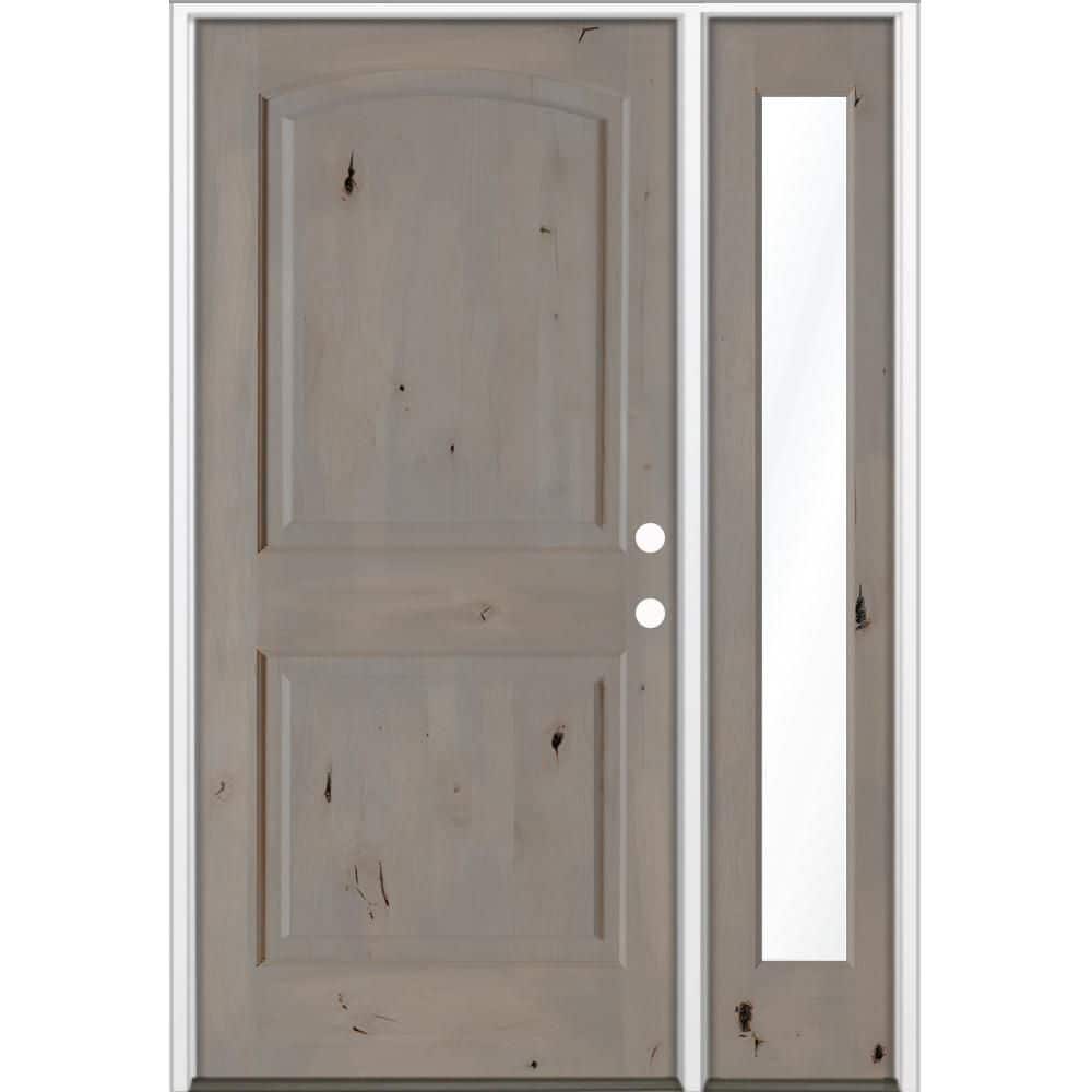 Krosswood Doors 50 in. x 80 in. Knotty Alder 2Panel Arch Left-Hand ...
