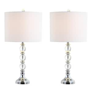 JONATHAN Y Mark 28 in. Clear/Brass Gold Crystal/Metal LED Table Lamp ...