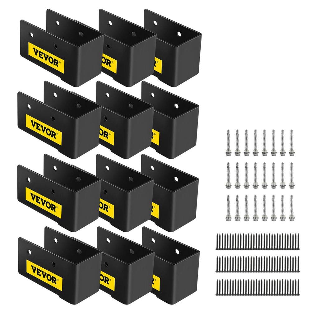 VEVOR 12-Pieces Concealed Joist Hanger 2 in. x 4 in. Outdoor Concealed ...