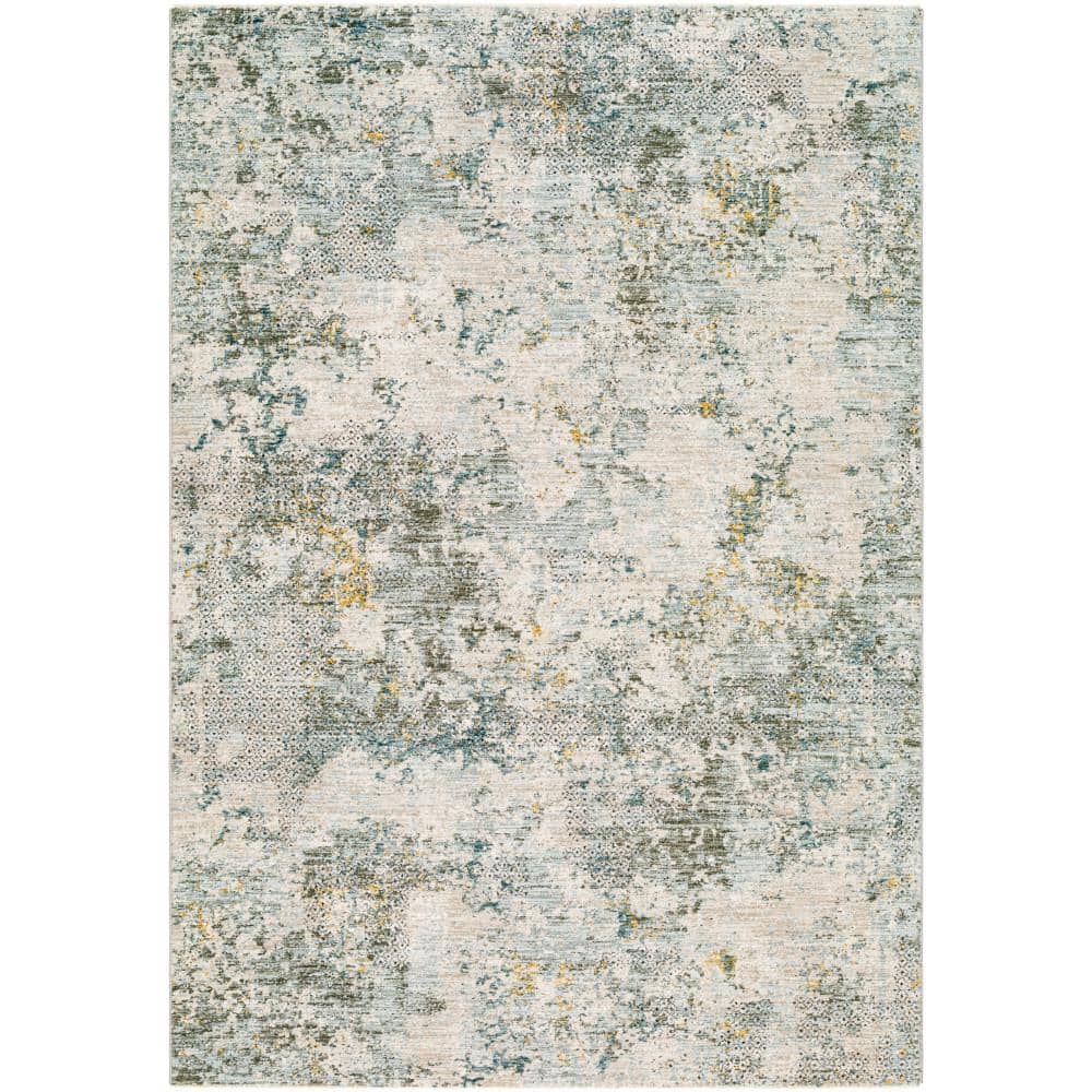 Livabliss Ithaca Green/Gray 5 ft. x 7 ft. Abstract Indoor Area Rug ...