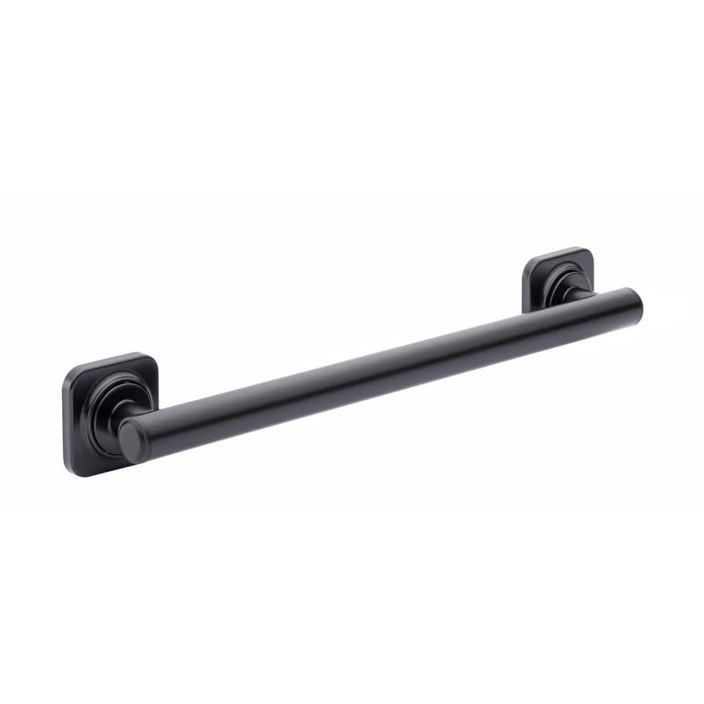 Glacier Bay Farrington 18 in. x 1 1/4 in. Decorative Grab Bar in Matte ...