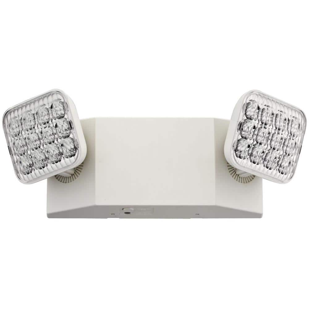 Lithonia Lighting 2-Light Plastic LED White Emergency Unit with ...
