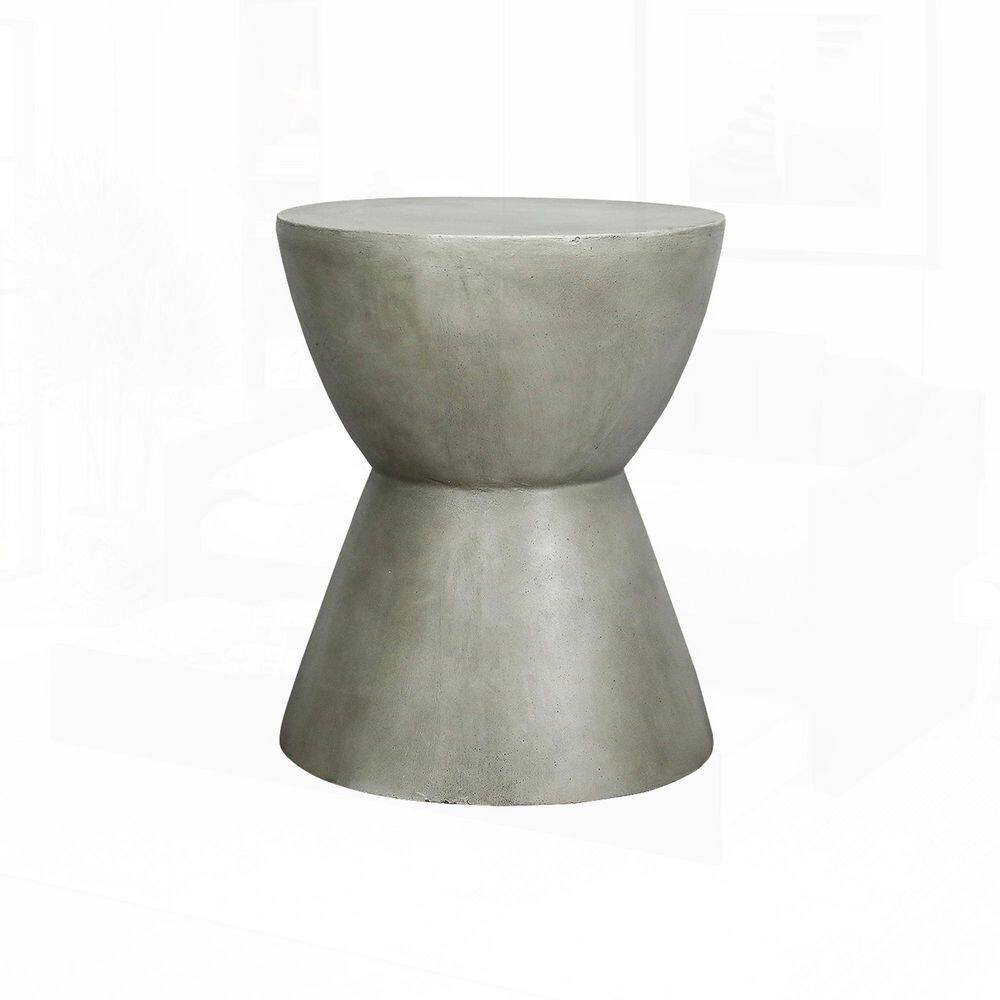 Modern 18.3 in. Gray Concrete End Table Sculpture for Outdoor Garden ...