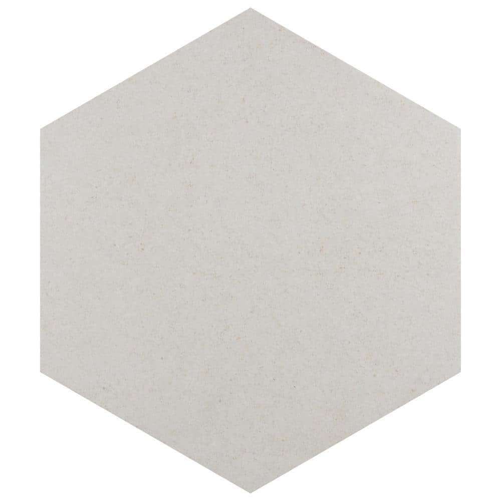 Merola Tile Vintage Hex Blanco 8-5/8 in. x 9-7/8 in. Porcelain Floor ...