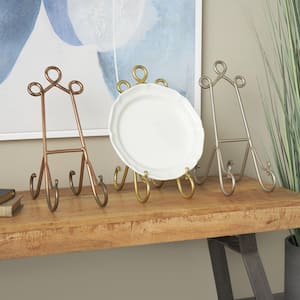 Litton Lane Gold Metal Slim Tabletop Easel with Ball Accents (3-Pack ...