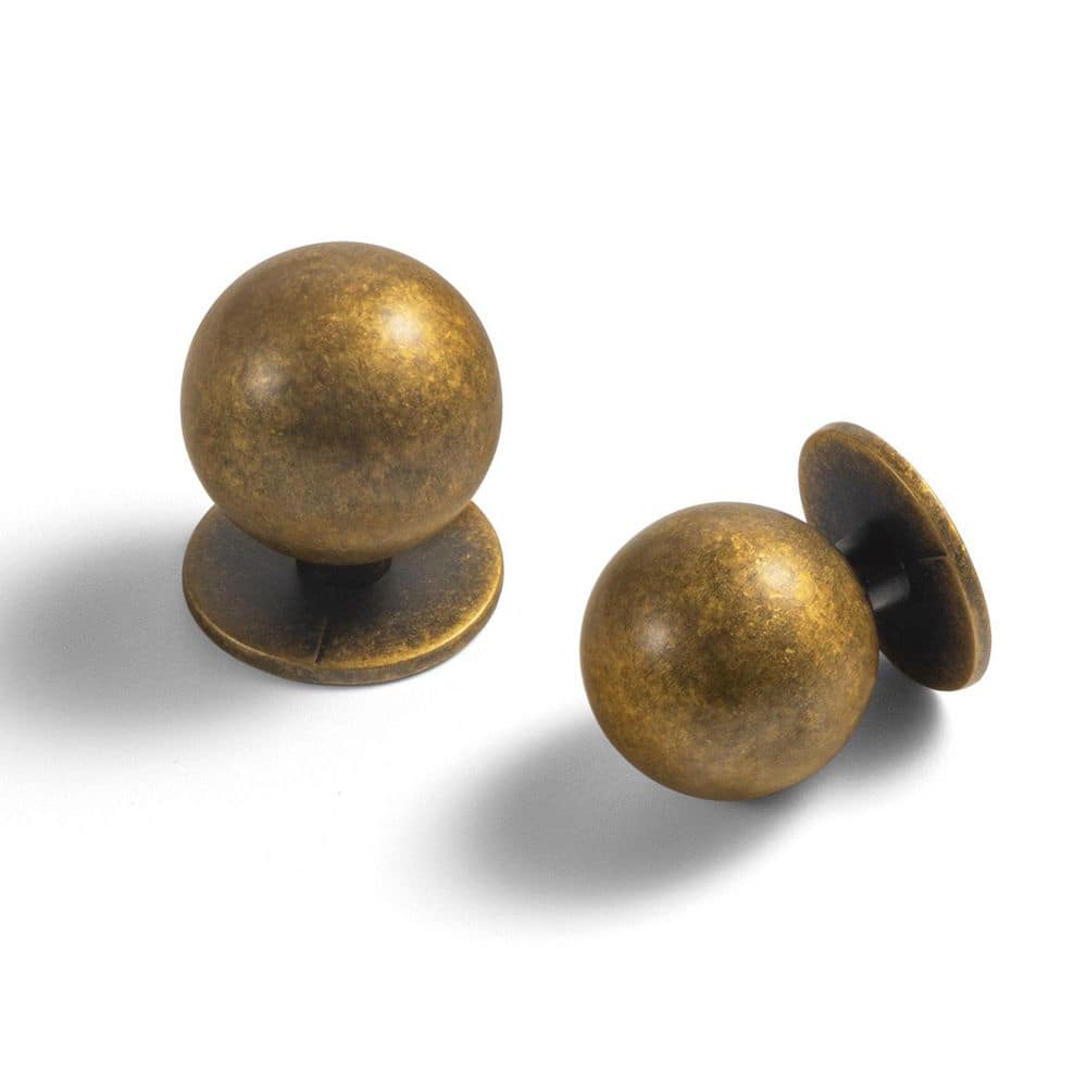 Goo-Ki 12-Pack 1-9/64 in. (29mm) Sleek Round Antique Brass Zinc Alloy ...