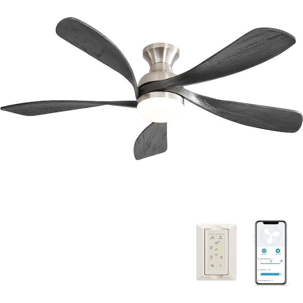 Keazile 52 in. Indoor Sand Nickel Ceiling Fan with Lights, Hanging ...
