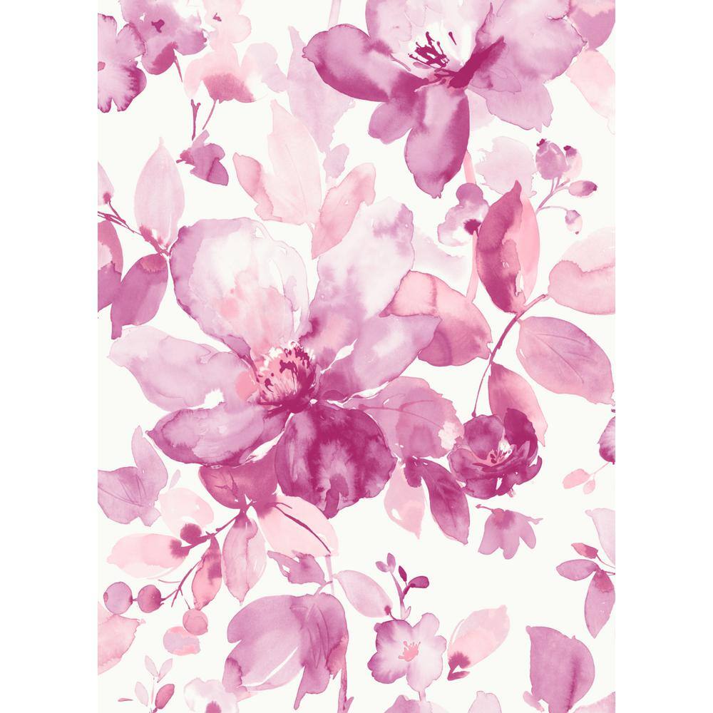 Reviews For NextWall 30 75 Sq Ft Pink Watercolor Flower Peel And