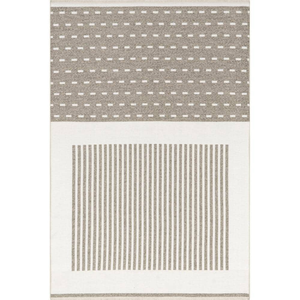 nuLOOM Ofeliya Geometric Reversible Machine Washable Area Rug Beige 4 ...