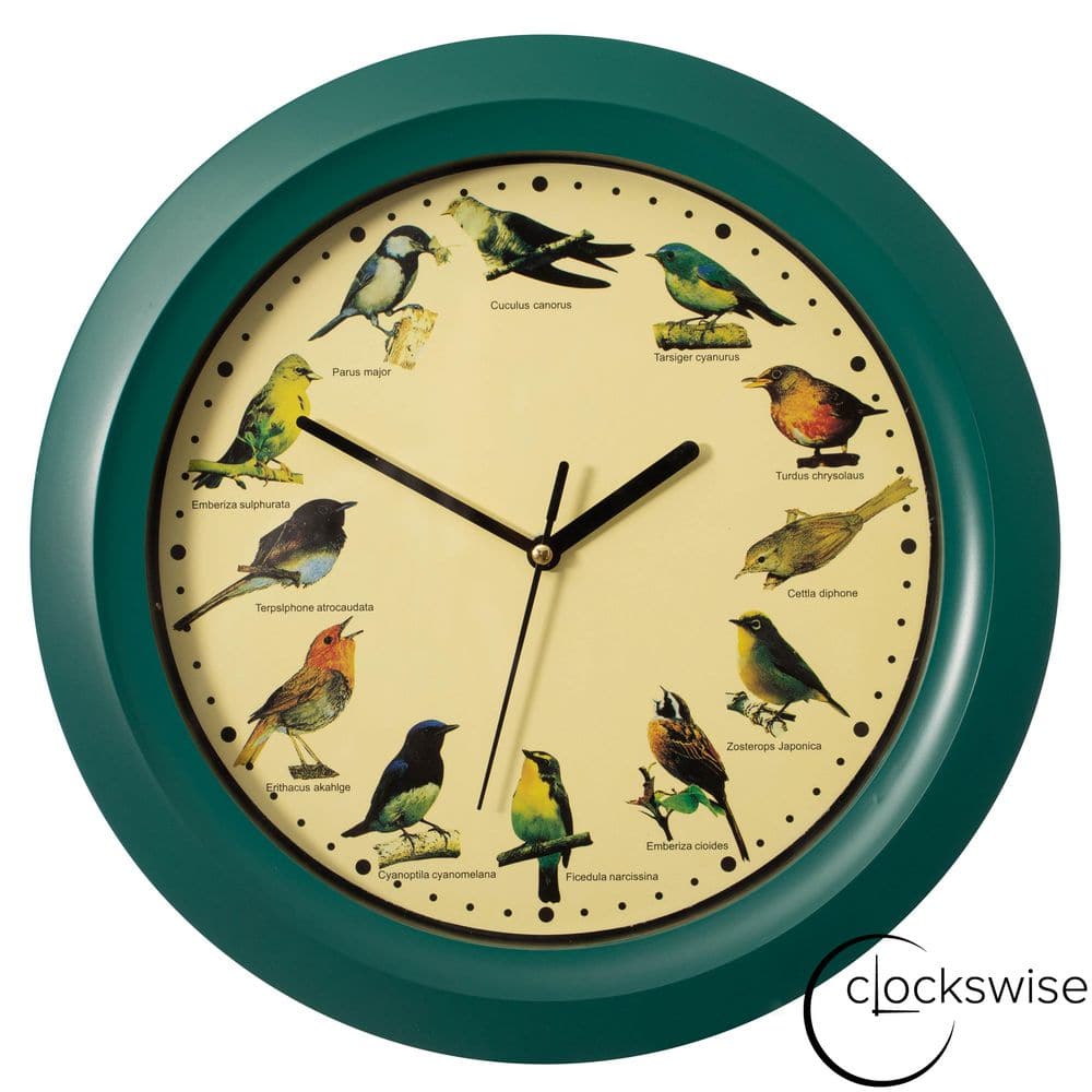 Quickway Imports Clockswise 12" Round Decorative Singing Bird Wall ...