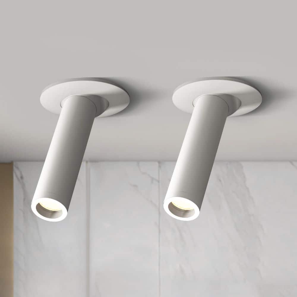Y'INSP Matte White Integrated LED Fixed Track Gimbal Head (2-Pack) PTR ...