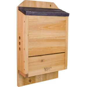 ITOPFOX 75-Birds Natural Wood Finish Large Triple Chambers Bat House ...