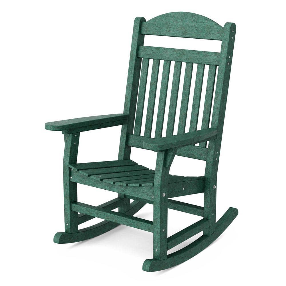 Wildridge Heritage Turf Green Traditional Rocking Chair Plastic Outdoor ...