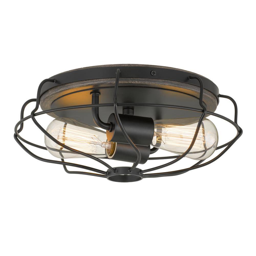 Worldwide Lighting Cyclone 13 in. D x 5.25 in. H 2-Light Black and ...