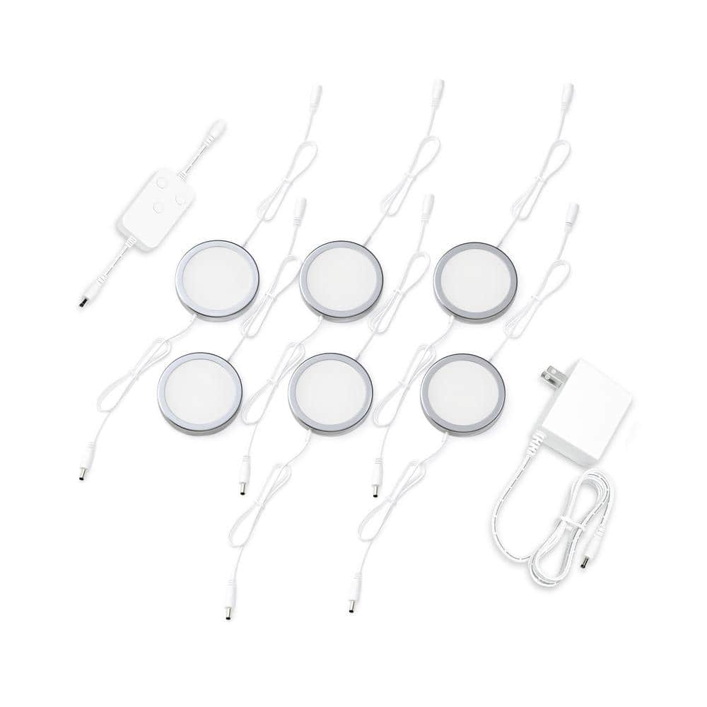 ESHINE White Smart Dimmable LED Puck Lights Compatible with Alexa ...