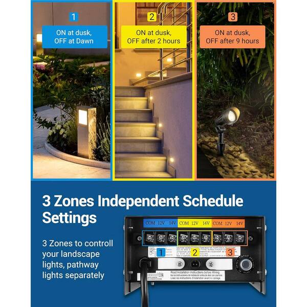 Landscape Lighting Zone Control AVV Black Low Voltage Plug In