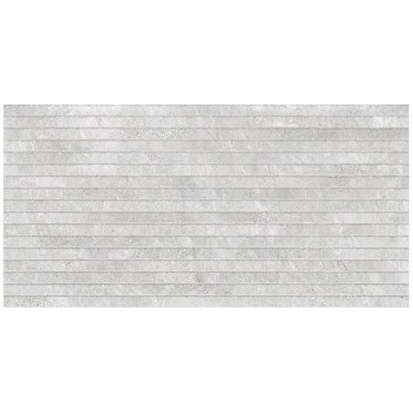 Ivy Hill Tile Lustro Ribbon Gray 4 in. x 0.39 in. Matte Porcelain Floor ...
