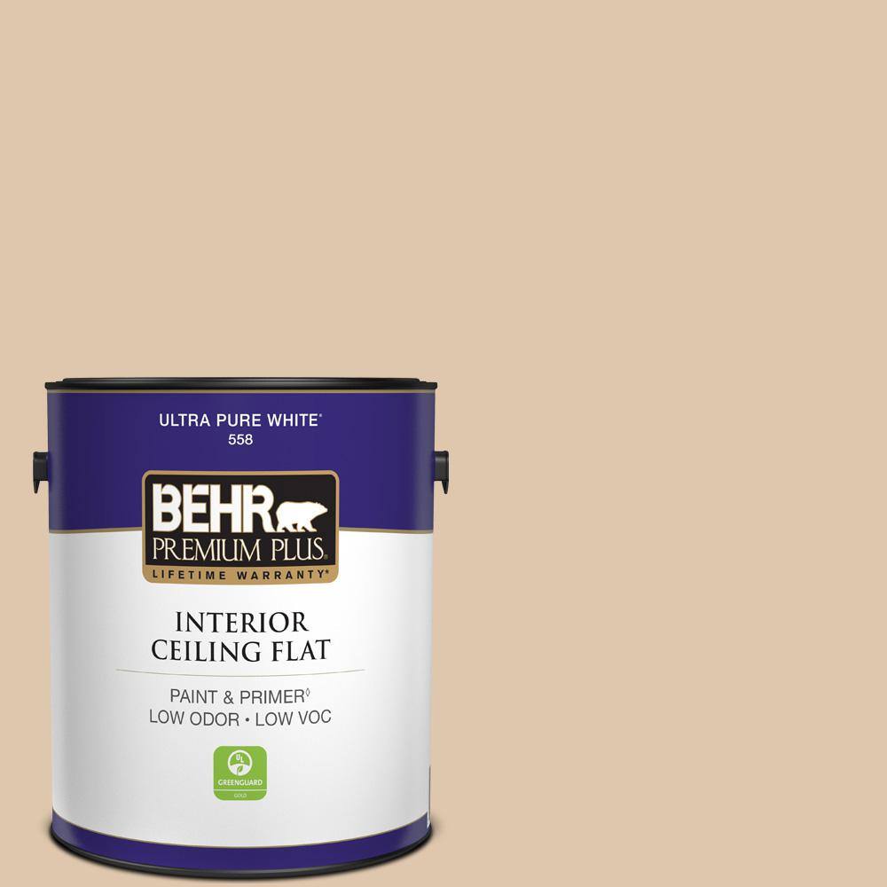BEHR PREMIUM PLUS 1 gal. #N260-2 Almond Latte Ceiling Flat Interior ...