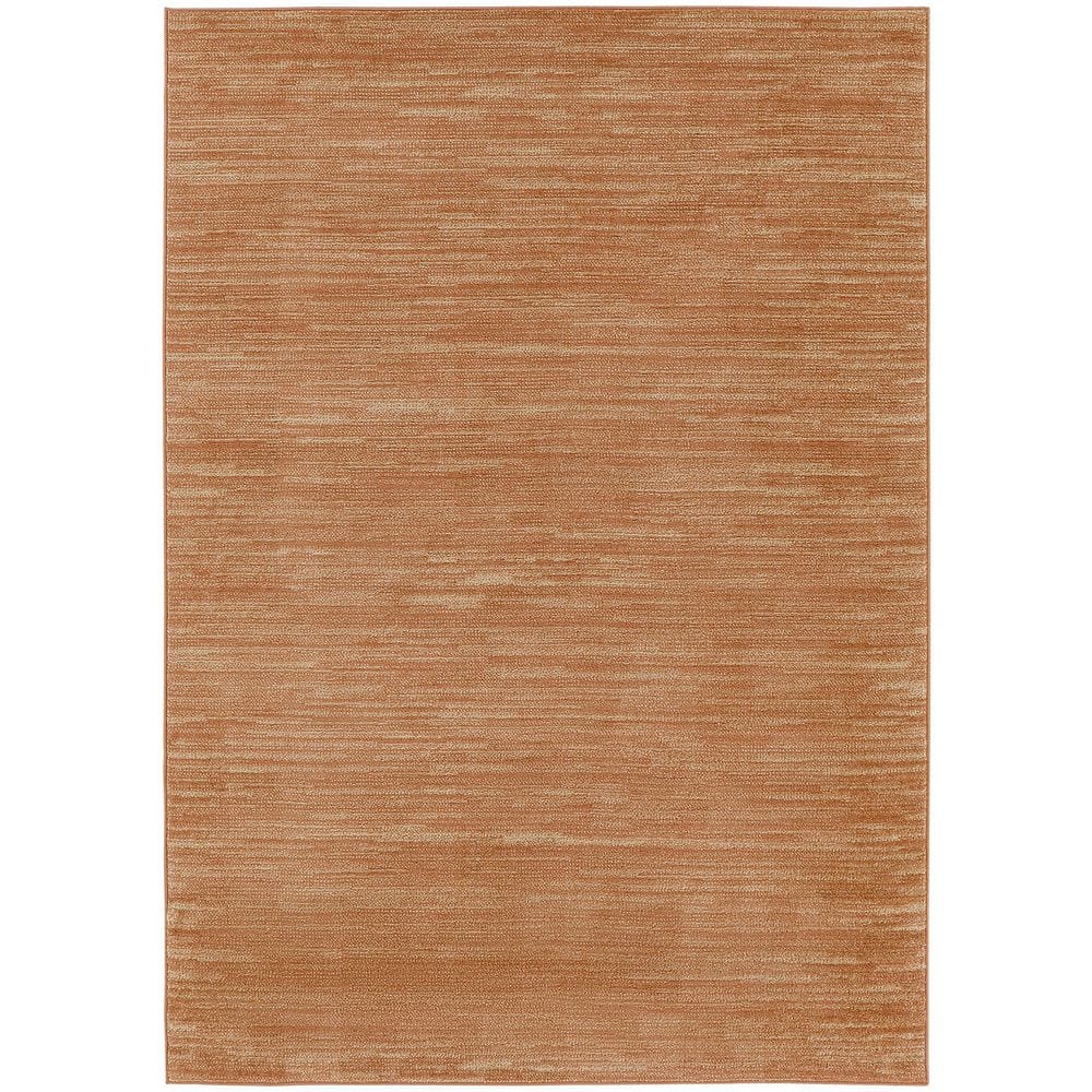 Nourison Essentials 4 ft. x 6 ft. Rust Abstract Contemporary Indoor ...