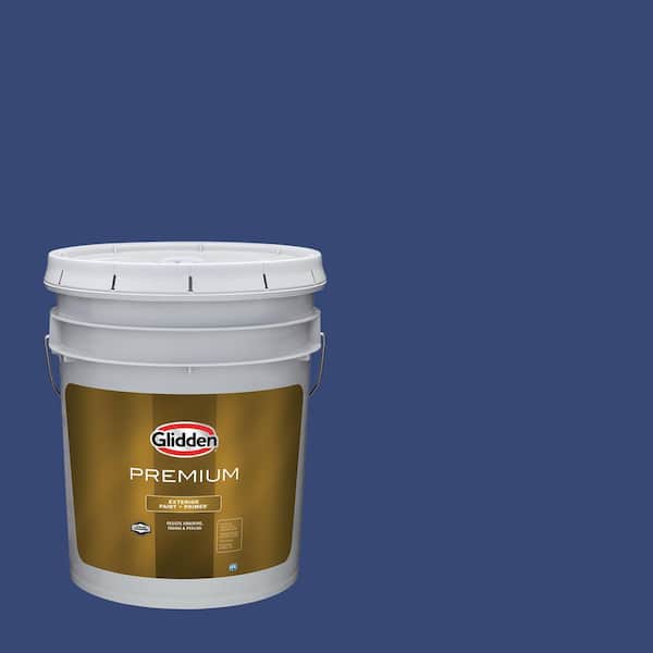Glidden Premium 5 gal. PPG1166-7 Daring Indigo Semi-Gloss Exterior ...
