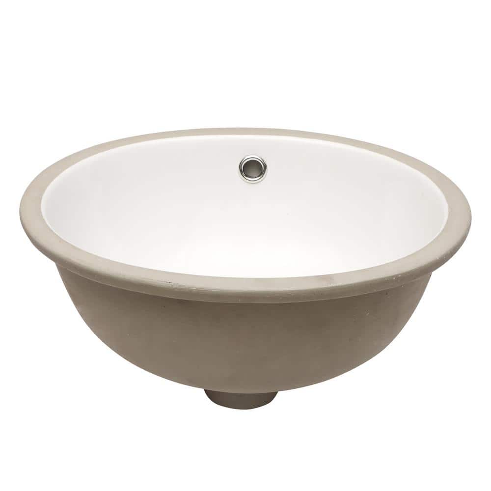 Sarlai 15.5 in. Oval Undercounter Bathroom Sink in White Ceramic AS16 ...