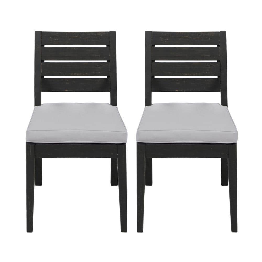 Noble House Hatherly Sandblasted Dark Gray Acacia Wood Outdoor Patio ...