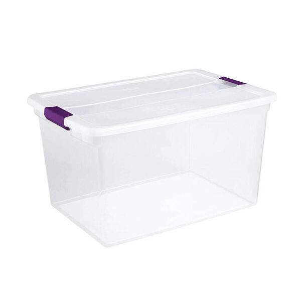 Sterilite 27 Qt Latch Box Storage Tote Container In Clear 60 Pack 60