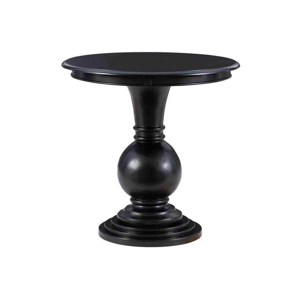 Linon Home Decor Lexis 26.25 in. Black Round Wood Accent End Table ...