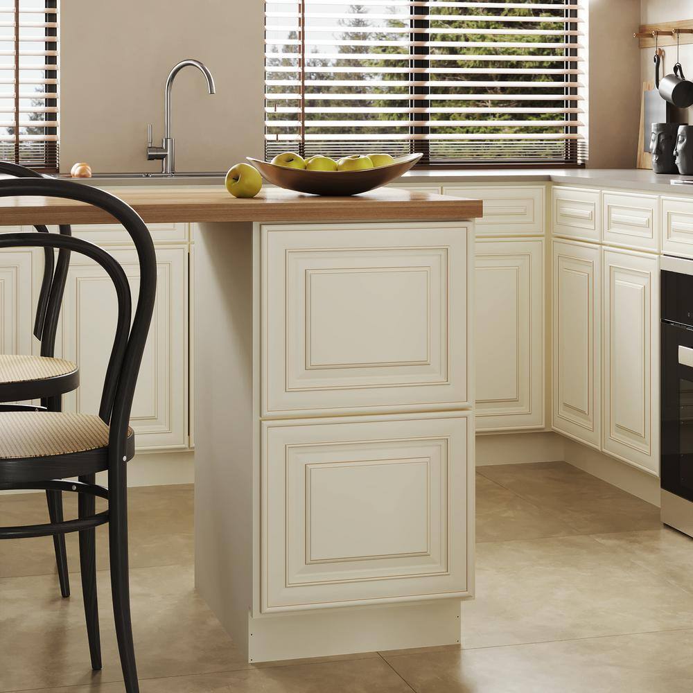 Hausvita 18 in. W x 24 in. D x 34.5 in. H in Cameo White Plywood Ready to Assemble Kitchen Base ...