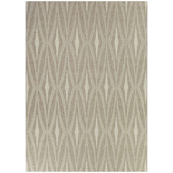 Vicente Taupe 5 ft. 3 in. x 7 ft. Diamond Indoor/Outdoor Area Rug ...