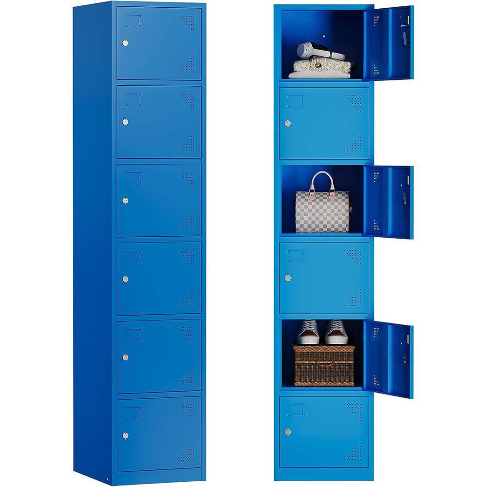 LISSIMO 6-Tier Metal Locker for Gym, School, Office, Storage Locker ...