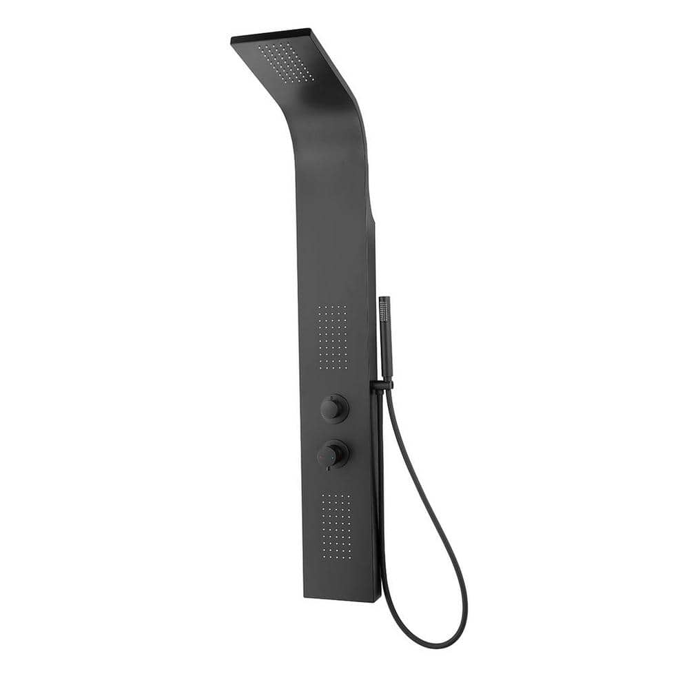 A&E Brisa 3-Spray Shower Panel with Hand-held Body Hose in Matte Black ...