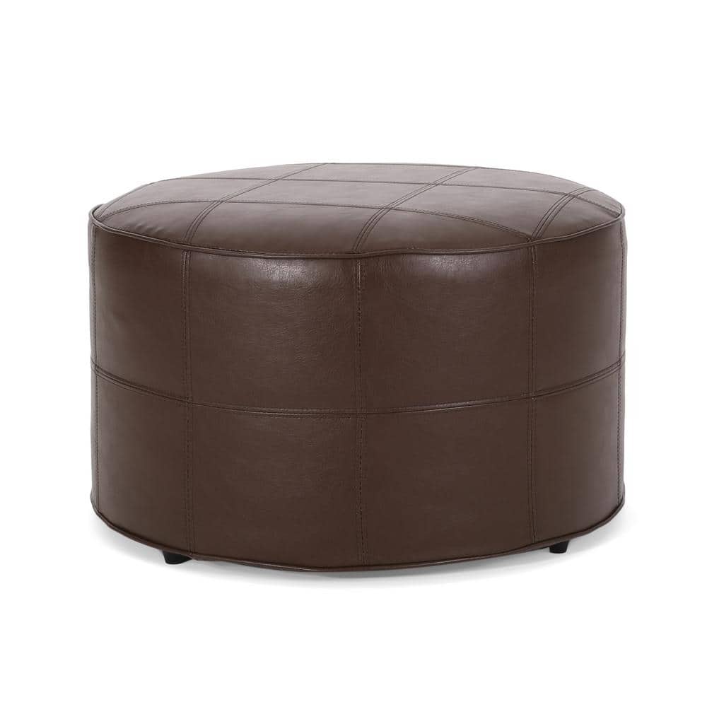Noble House Derring Dark Brown Small Ottoman 109950 - The Home Depot
