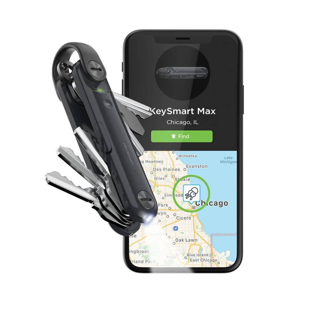 KeySmart Max Steel Gray with Tile Smart Location KS421-STL - The Home Depot