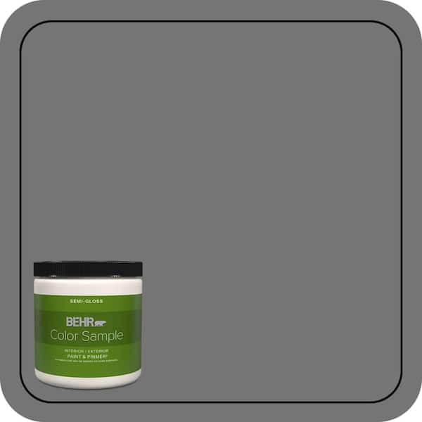 BEHR PREMIUM PLUS 8 oz. #N520-5 Iron Mountain Semi-Gloss Interior ...