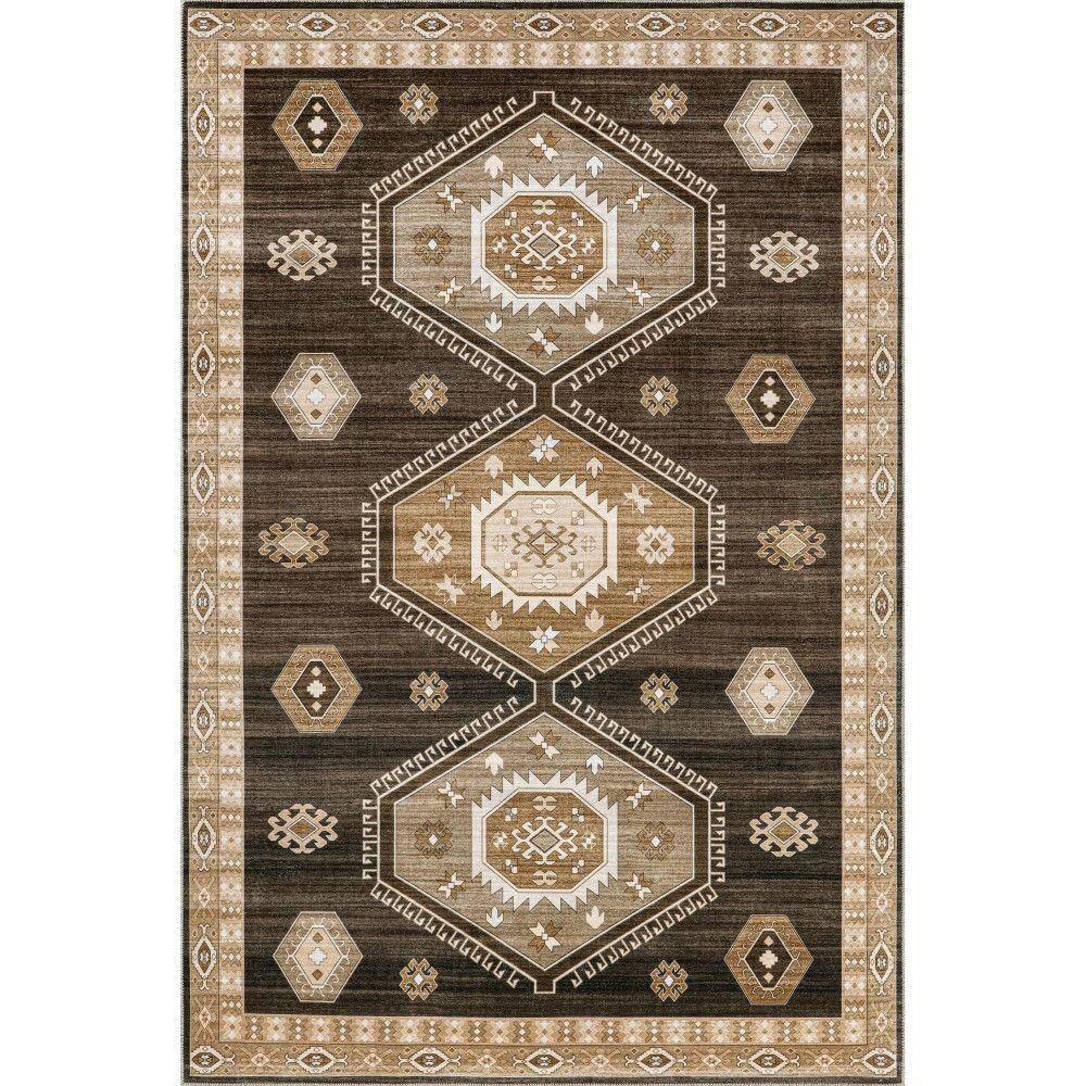 RUGS USA Lauren Liess Taro Medallion Machine Washable Dark Brown ...