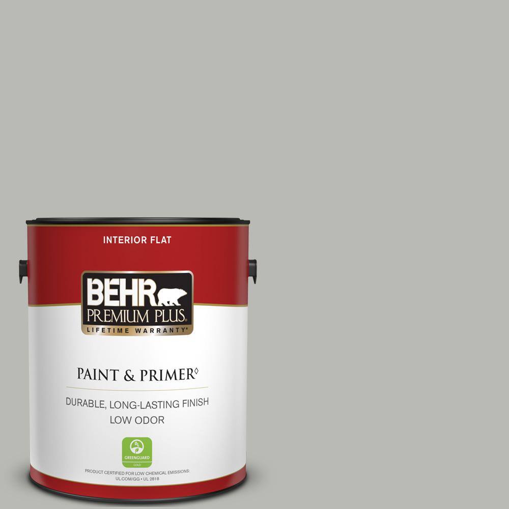 BEHR PREMIUM PLUS 1 gal. #PPU18-11 Classic Silver Flat Low Odor ...