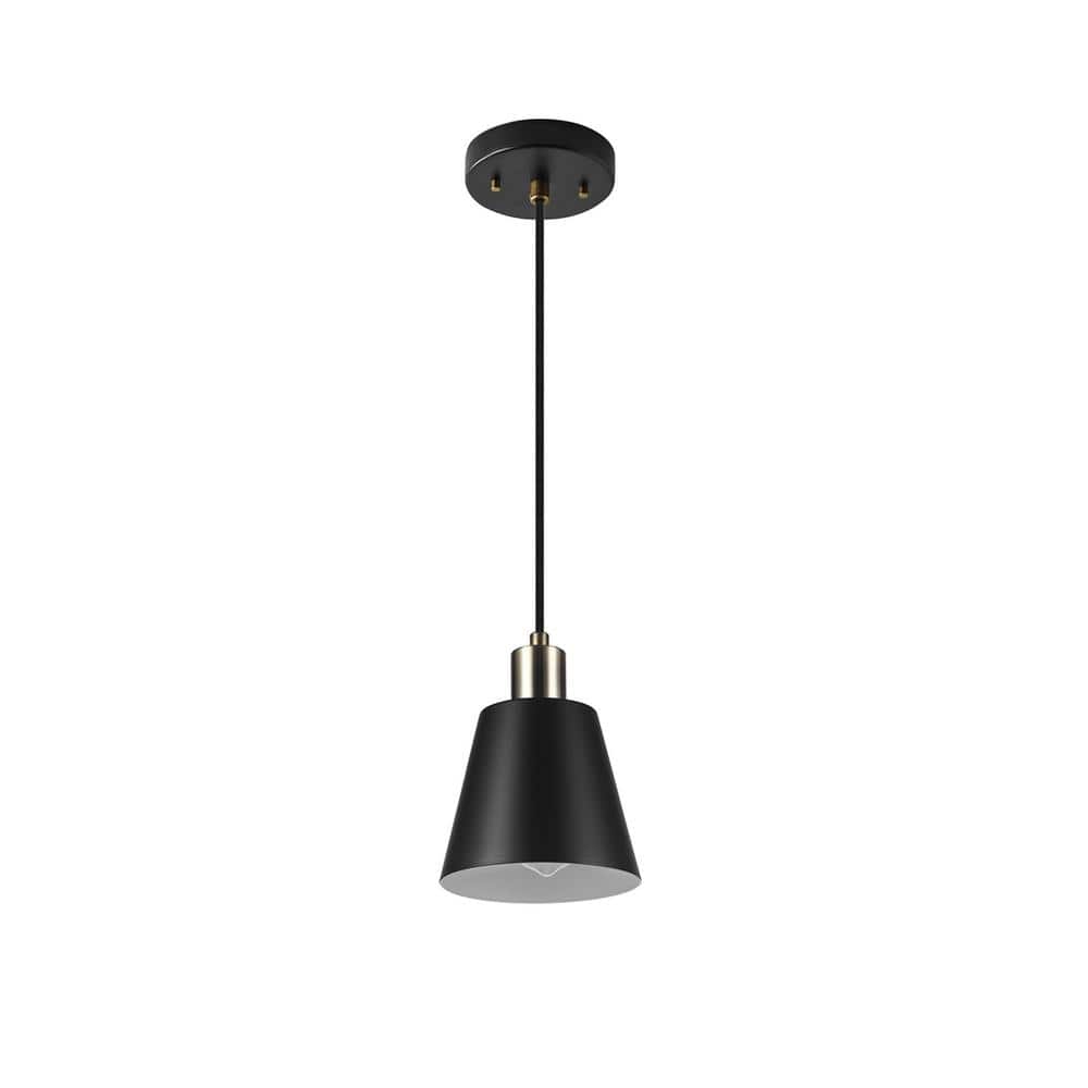 Globe Electric Davis 1-Light Plug-In or Hardwire Matte Black Pendant ...