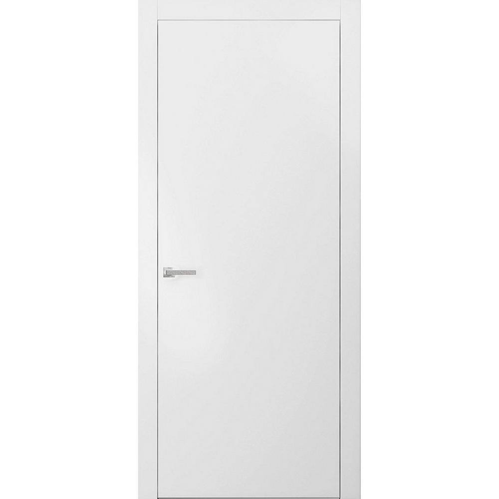 Sartodoors 36 in. x 84 in. 1 Panel White Finished Solid Wood with ...