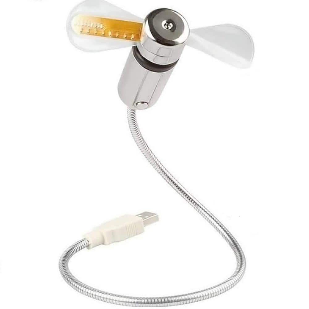 Aoibox 3.50 in. Single Fan Speeds Personal Fan USB LED Clock Fan with ...