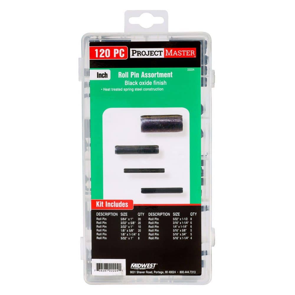 PROJECT MASTER Roll Pin Kit-Black Oxide 22224 - The Home Depot